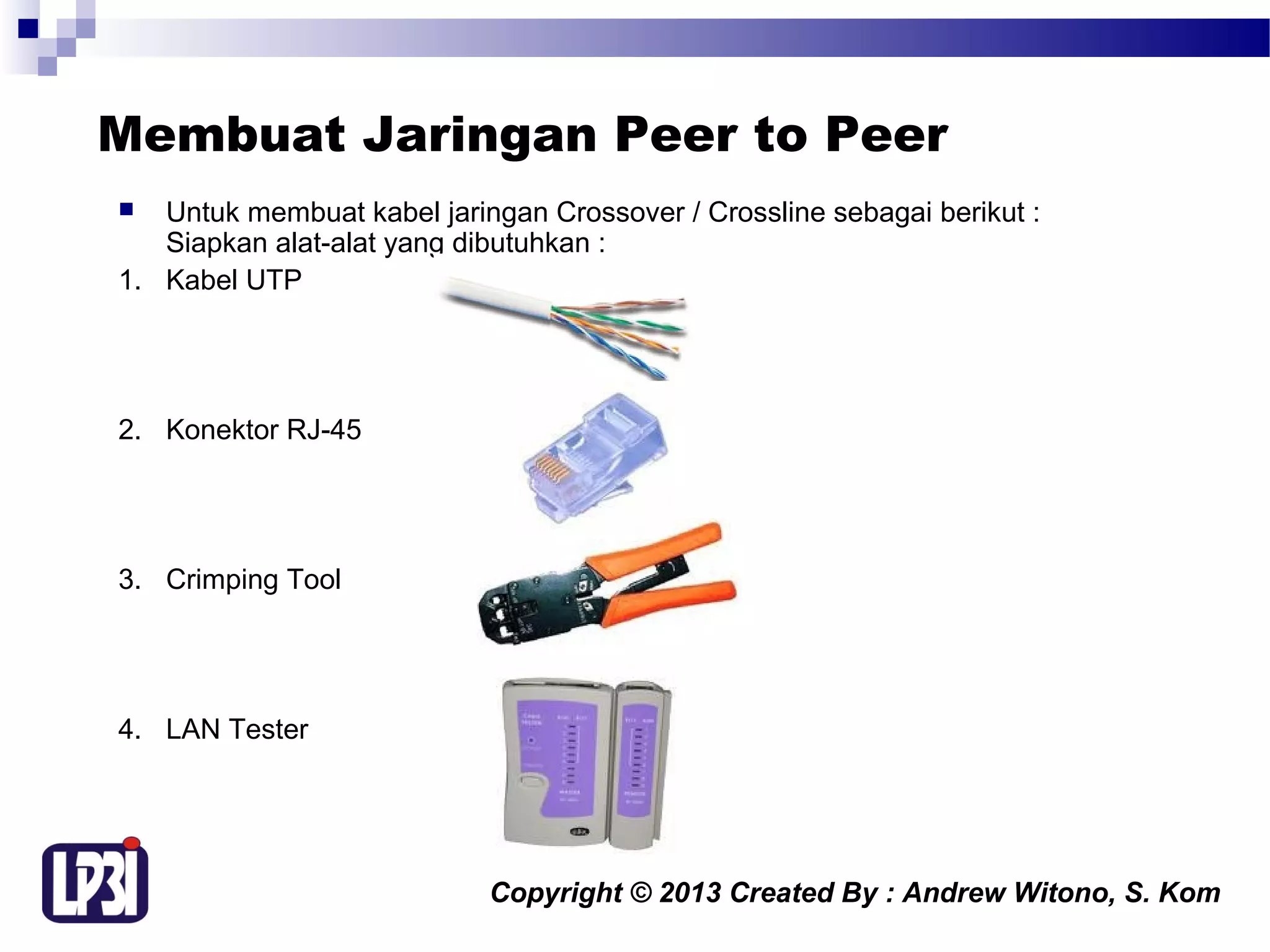 Setup jaringan peer to peer | PPT