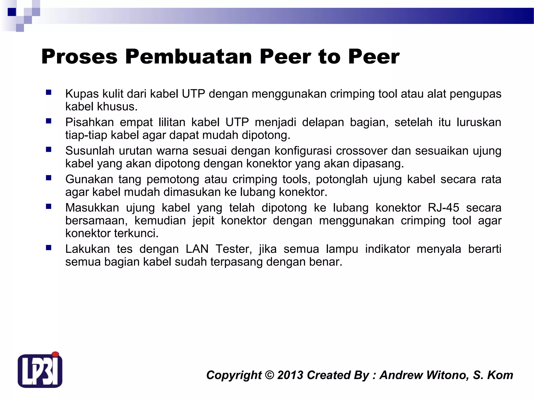 Setup jaringan peer to peer | PPT