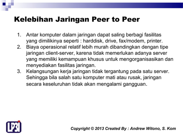 Setup jaringan peer to peer | PPT