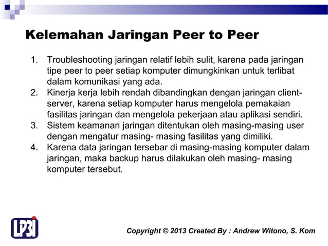 Setup jaringan peer to peer | PPT