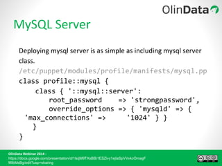 Webinar - Setup MySQL with Puppet | PPTX | Operating Systems | Computer Software and Applications