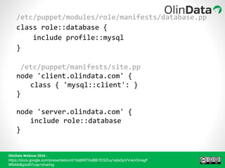 Webinar - Setup MySQL with Puppet | PPTX | Operating Systems | Computer Software and Applications
