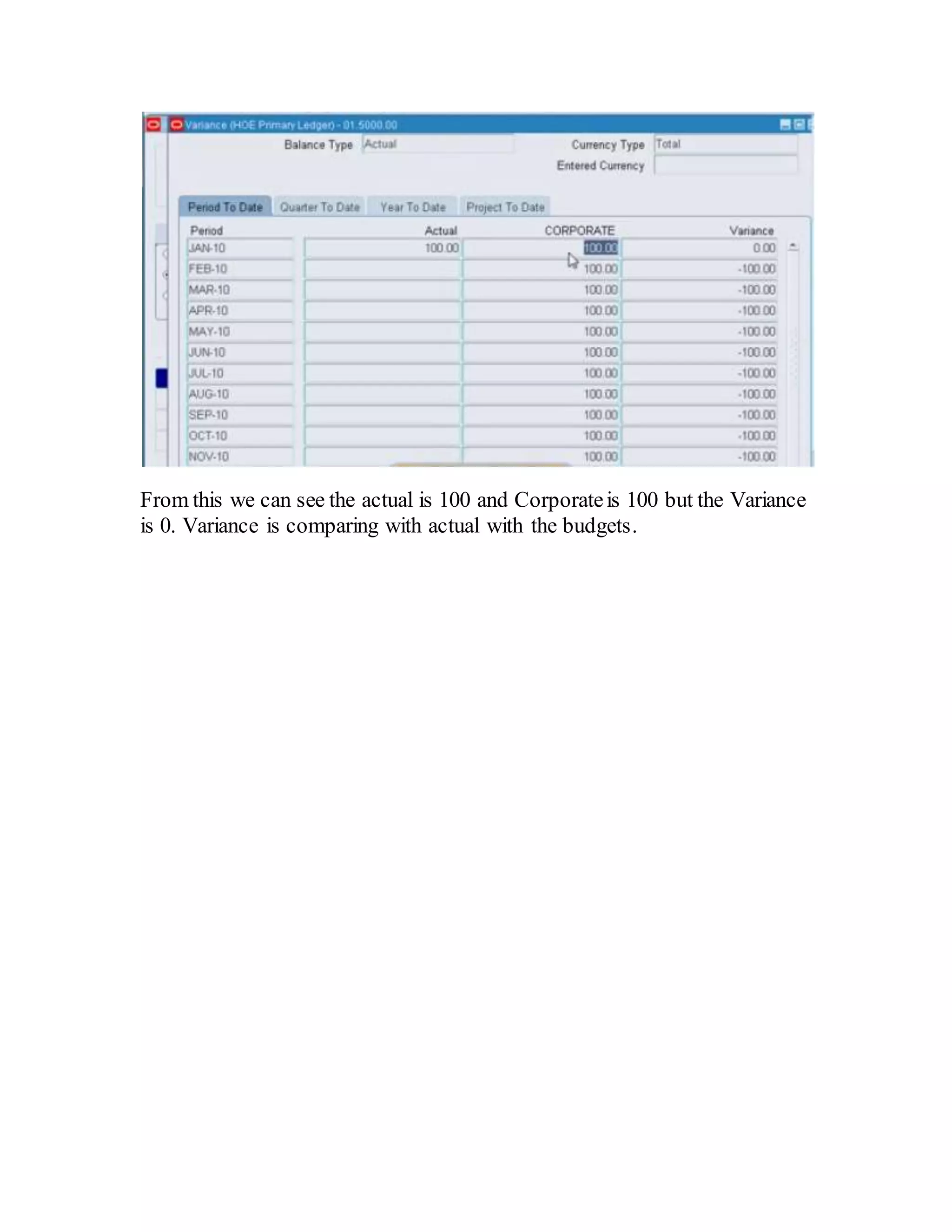 Setup of budget in oracle | DOCX