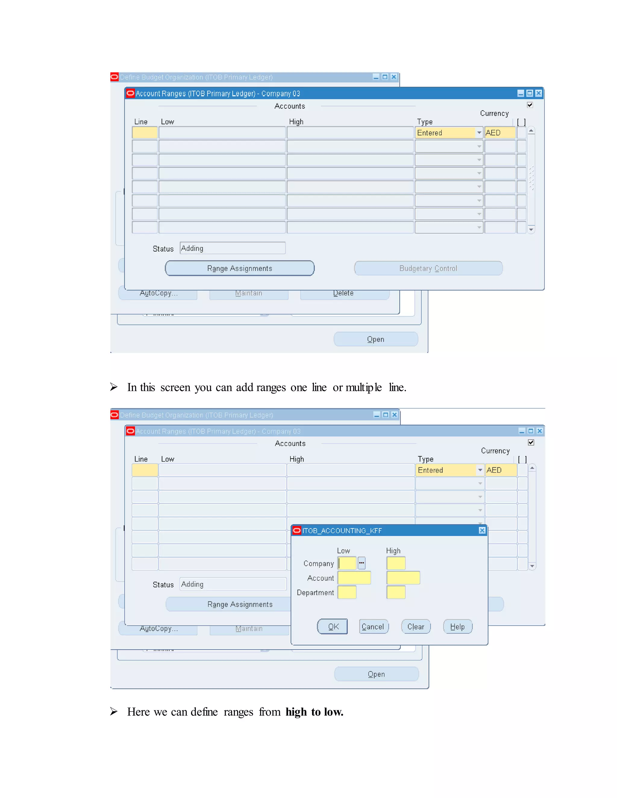 Setup of budget in oracle | DOCX