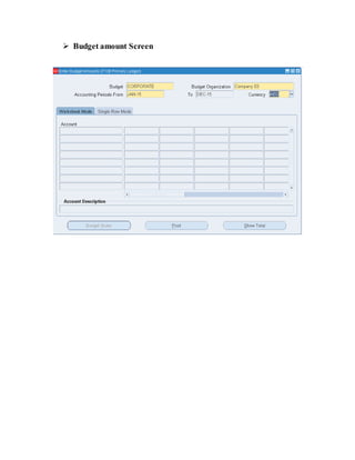 Oracle General Ledger R12 Budgeting Configuration | PDF
