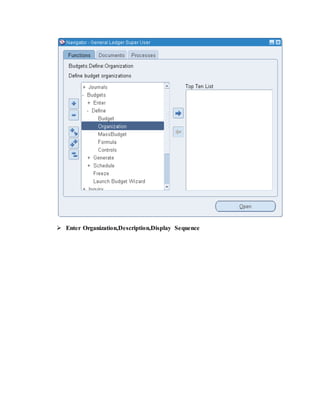 Oracle General Ledger R12 Budgeting Configuration | PDF