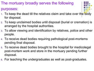 mortuary and its setup | PPT