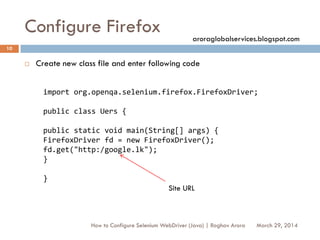 Setup of project in web driver | PPT