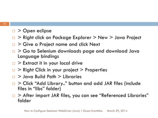 Setup of project in web driver | PPT