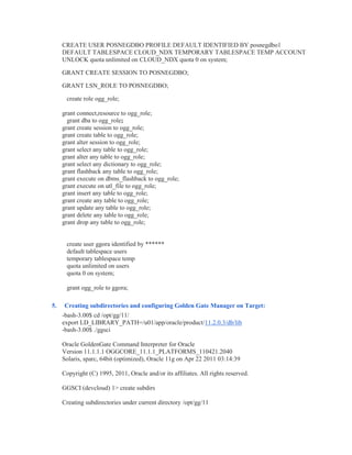 Setup oracle golden gate 11g replication | PDF