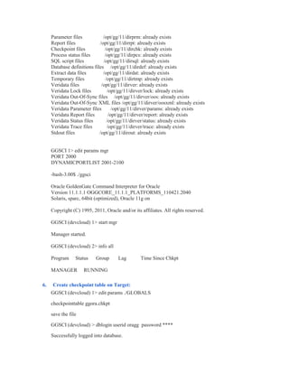 Setup oracle golden gate 11g replication | PDF