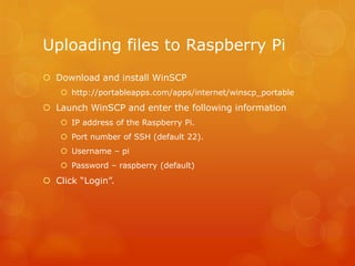 Raspberry JAM 1 - Setup Raspberry Pi with Raspbian -Vick Nesh | PPT
