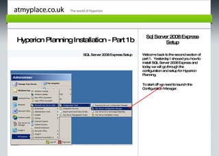 How to Install Hyperion Planning - Part 1b - SQL Server Setup for ...