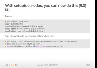 Odoo development workflow with pip and virtualenv | PPT
