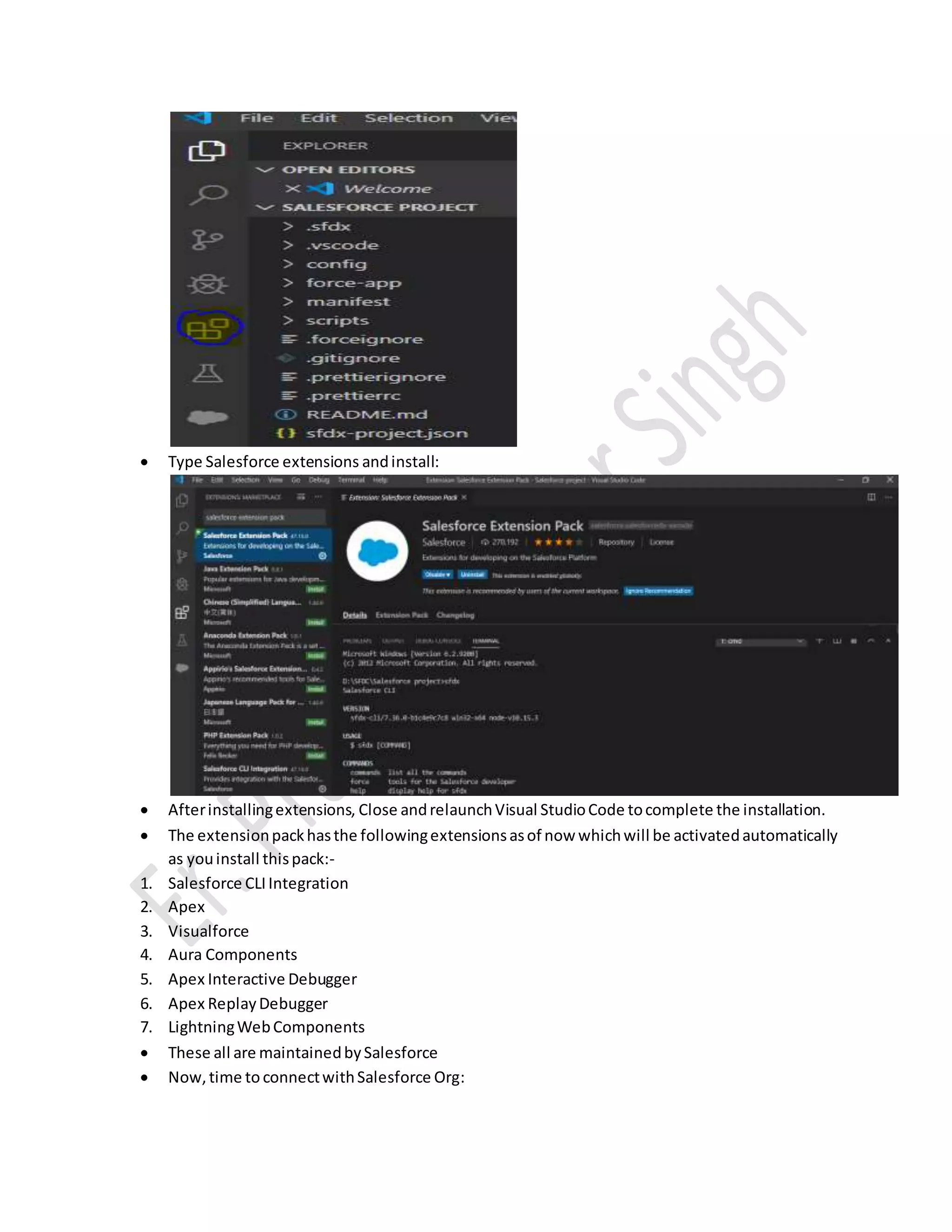 Set up vs code for salesforce | PDF