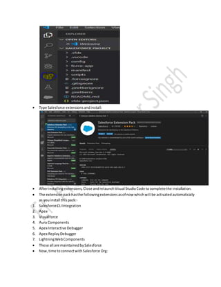 Set up vs code for salesforce | PDF