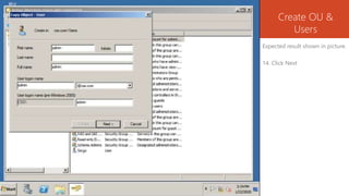 Setup windows server 2008 r2 create ou and users | PPTX