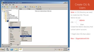Setup windows server 2008 r2 create ou and users | PPTX