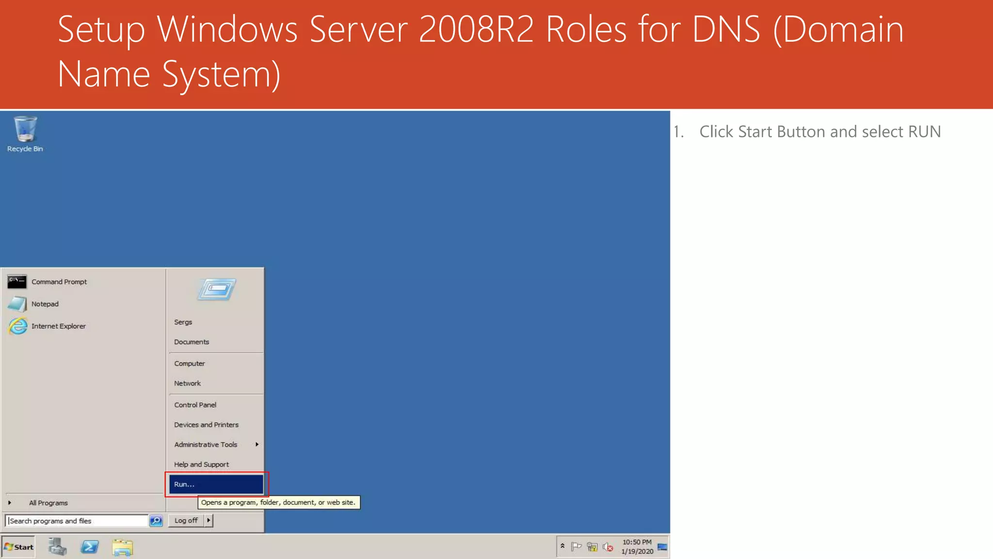 Setup windows server 2008 r2 roles for dns | PPT