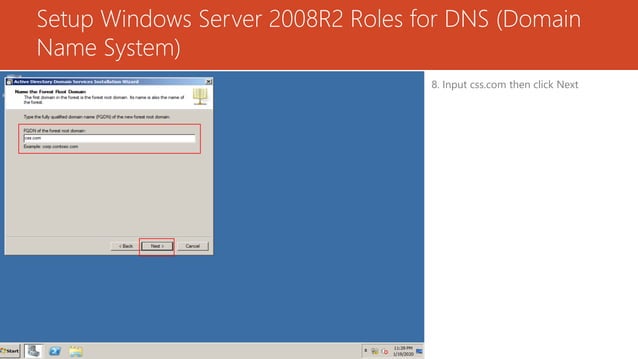 Setup windows server 2008 r2 roles for dns | PPT