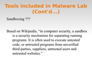 Setup Your Personal Malware Lab | PPT