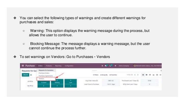 Set Warnings While Purchasing in Odoo 15 | PPT