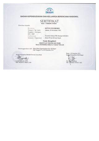 Setyo nugroho sertifikat konselor | PDF