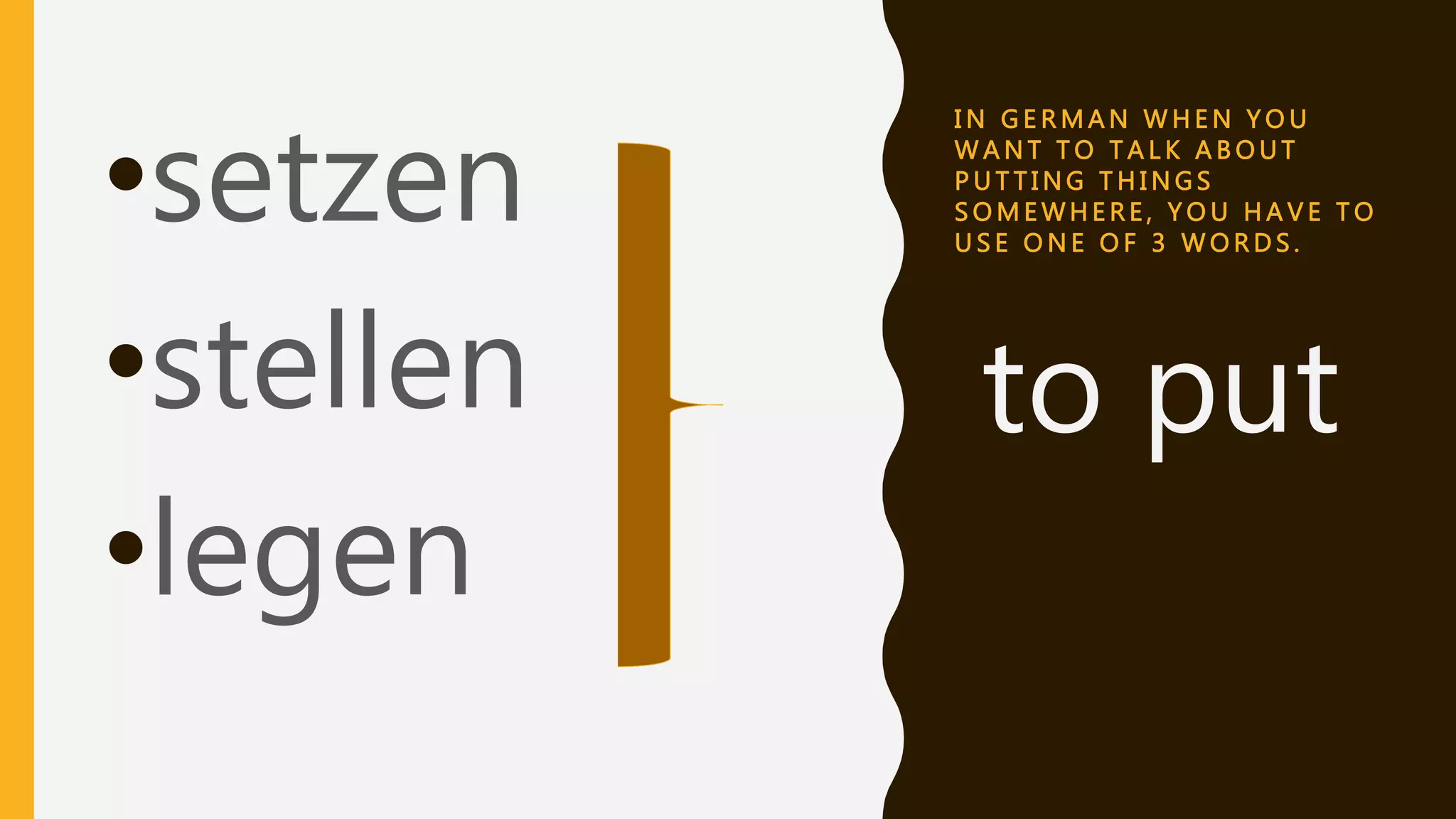 Setzen, stellen oder legen - oh, I'll just put it there ☺ | PPT