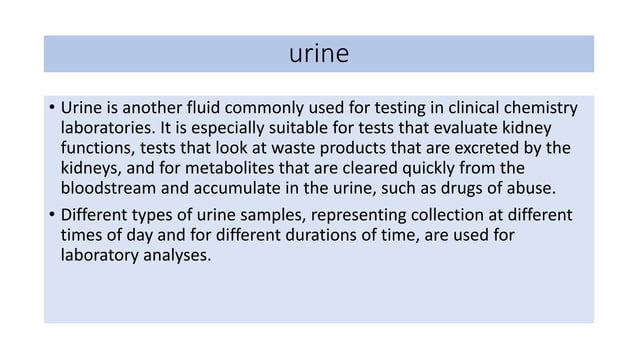 urine analysis labortory diagnosisn work ppt | PPTX