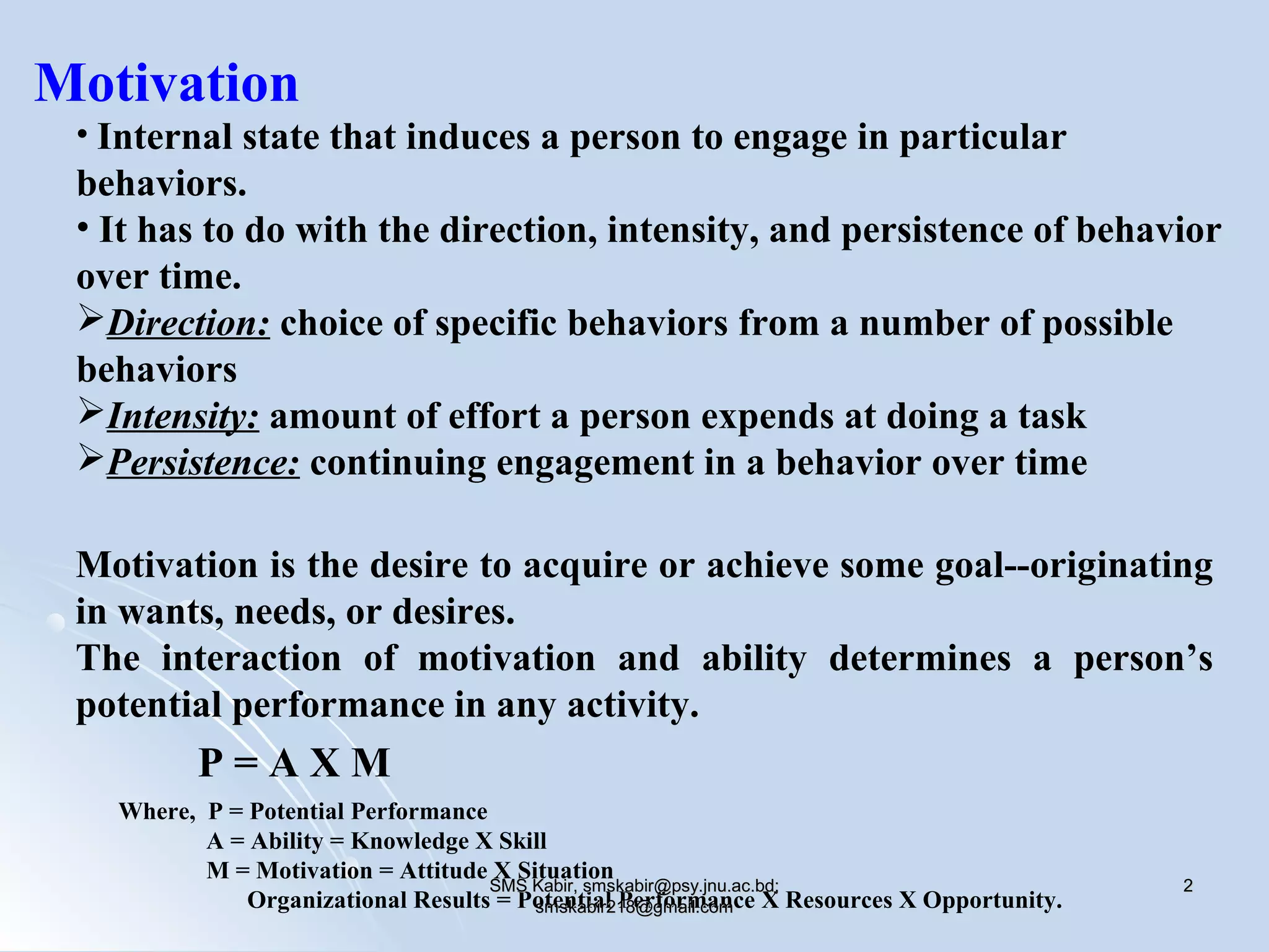 Theories of Employee Motivation | PPT