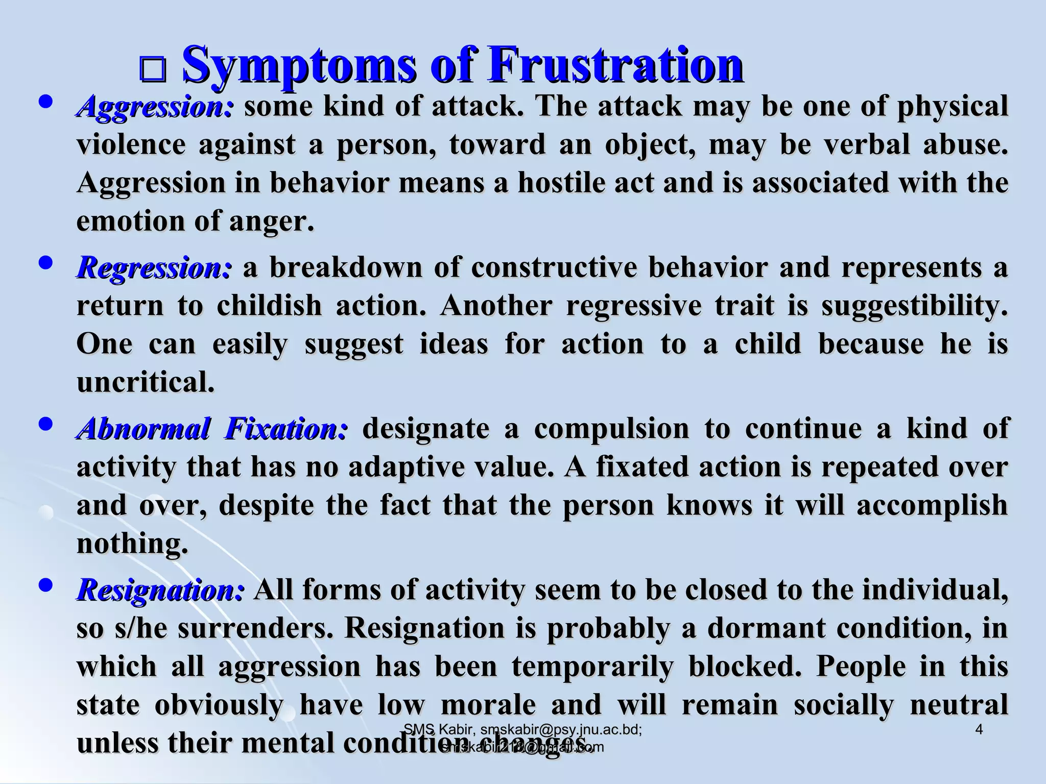 Frustration | PPT | Mental Health | Diseases and Conditions