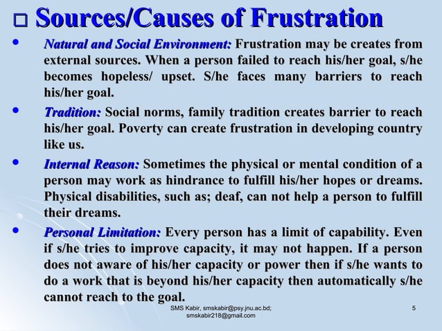 Frustration | PPT | Mental Health | Diseases and Conditions