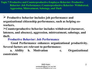 Productive and Non-productive Behavior | PPT