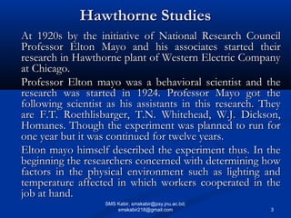 Hawthorne Studies | PPT