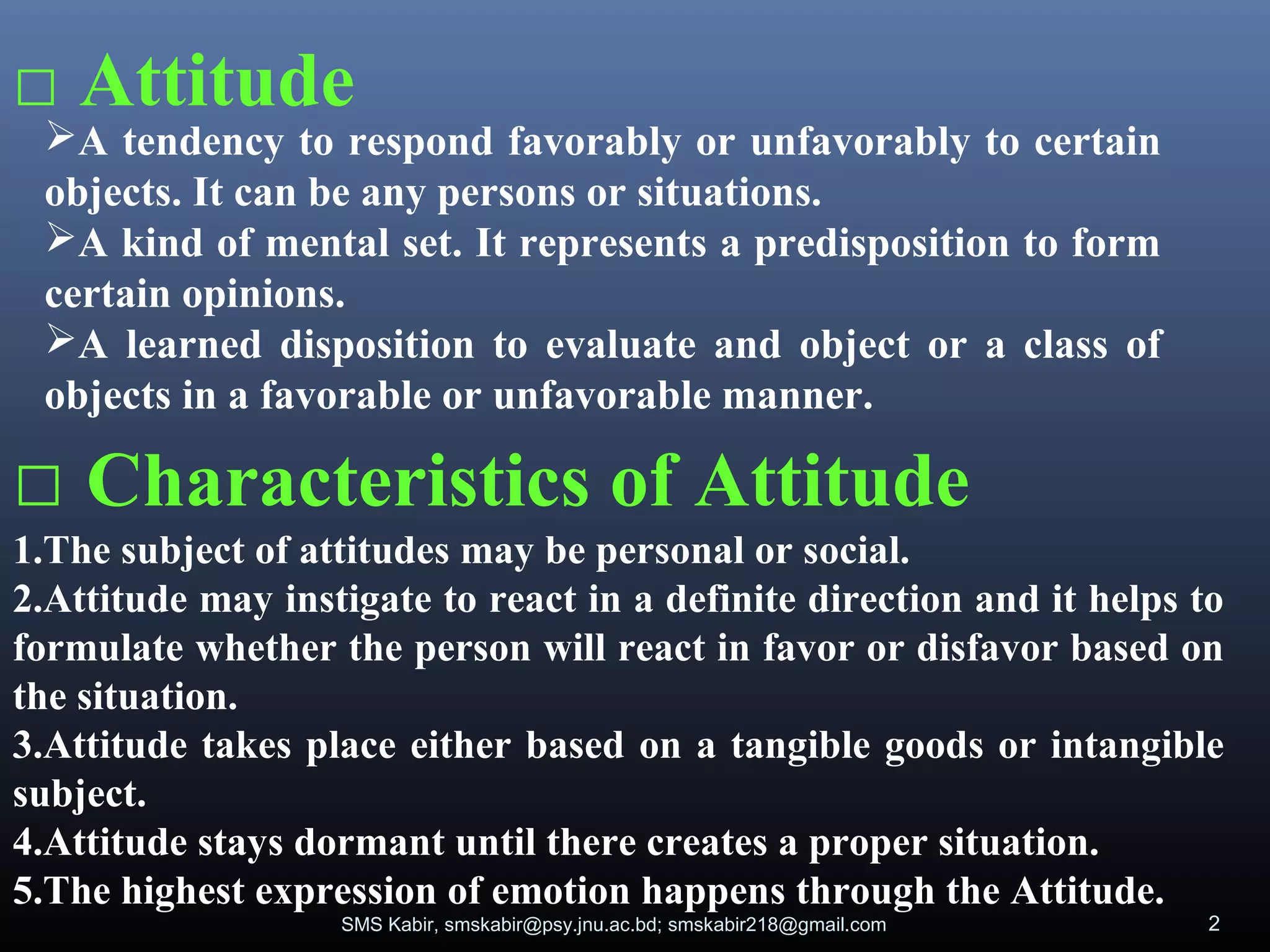 Attitude | PPT | Education