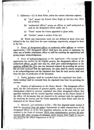 Right To Service Act 2012-KERALA | PDF