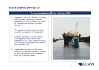 Sevan Marine Q3 2012 results presentation | PDF | Business Accounting & Finance | Business