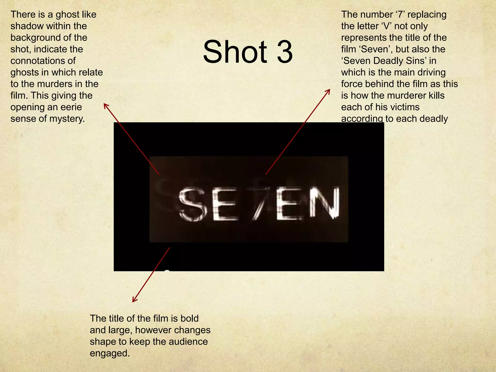 'Se7en' 9 shot analysis | PPTX