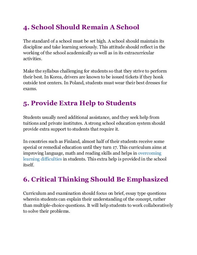 Seven Characteristics of Excellent School Education System | PDF