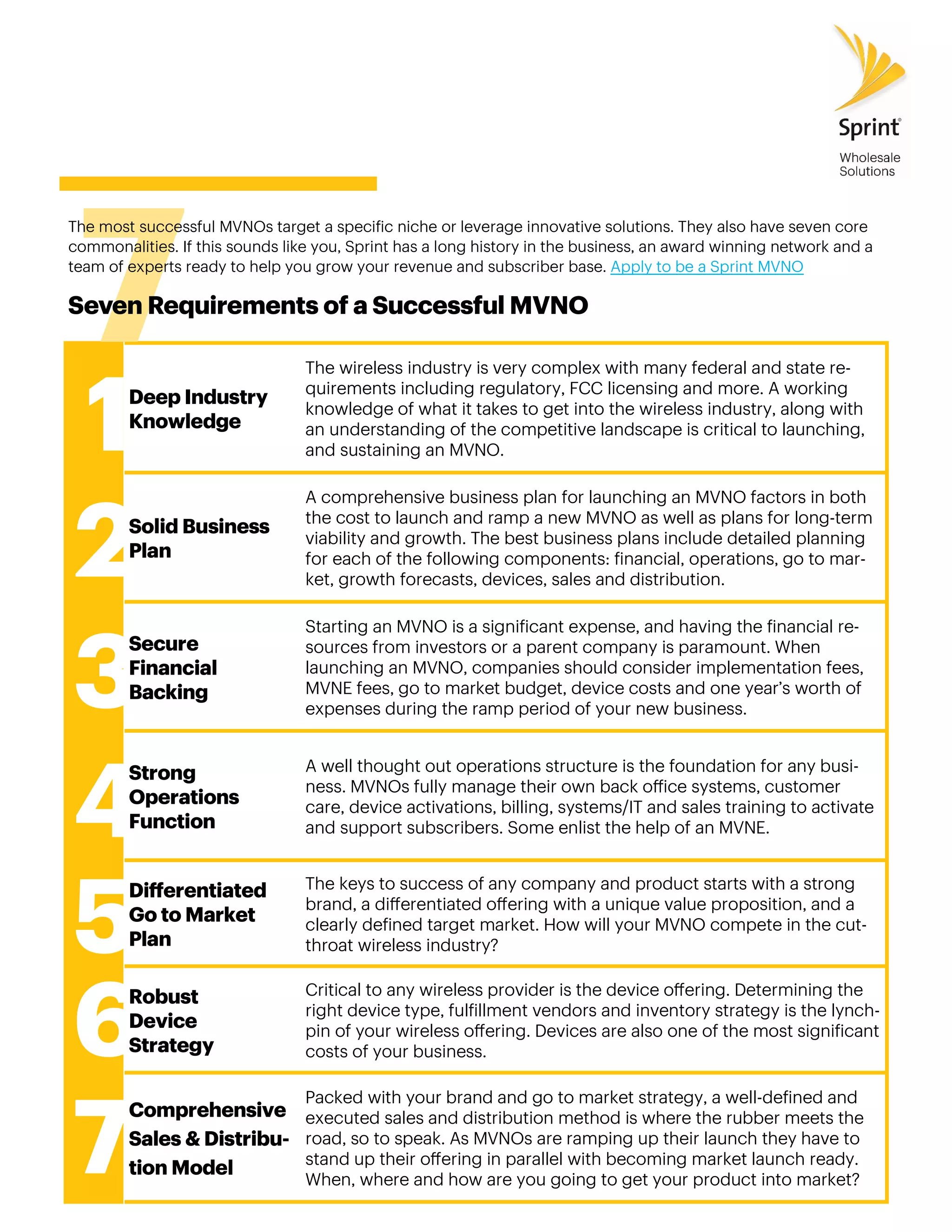 Seven Requirements of a Successful MVNO | PDF