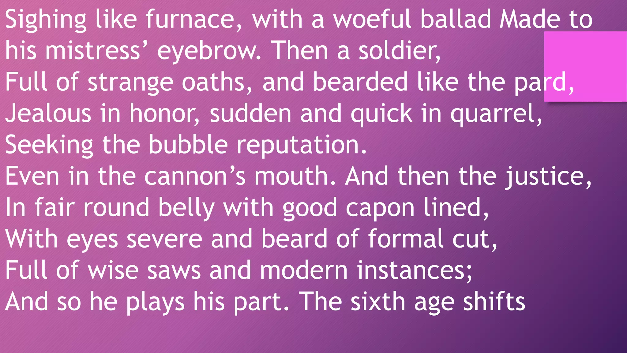 Seven ages of man | PPTX