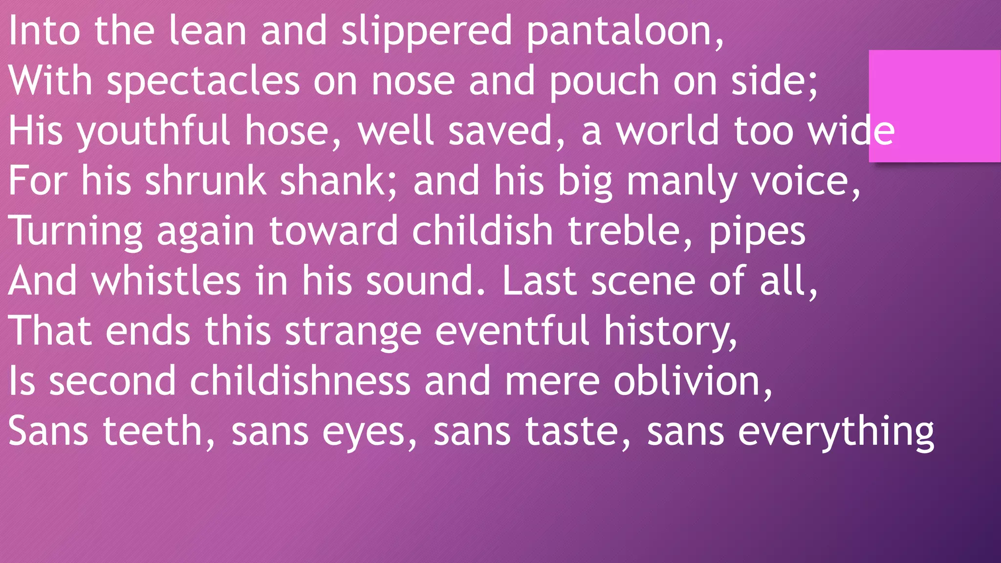 Seven ages of man | PPTX