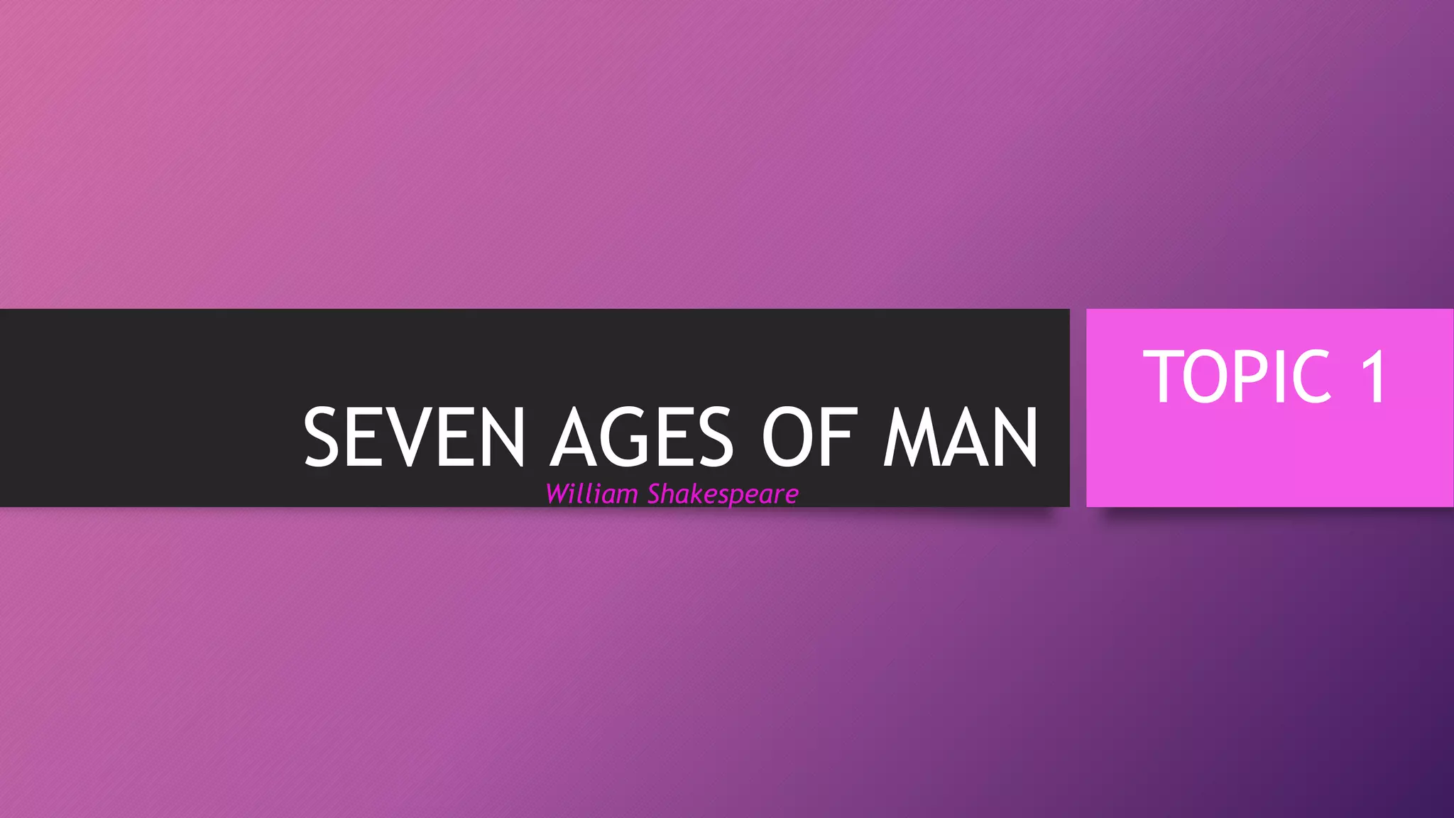 Seven ages of man | PPTX