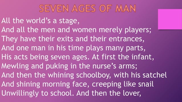 Seven ages of man | PPTX