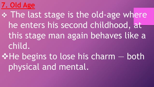 Seven ages of man | PPTX