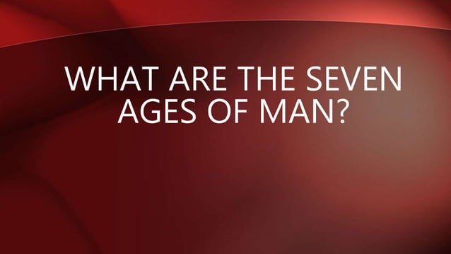 Seven Ages of Man lesson