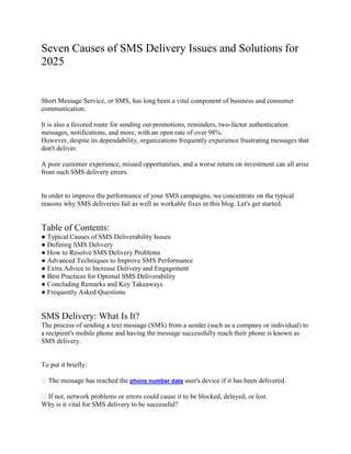 Seven Causes of SMS Delivery Issues and Solutions for 2025.pdf