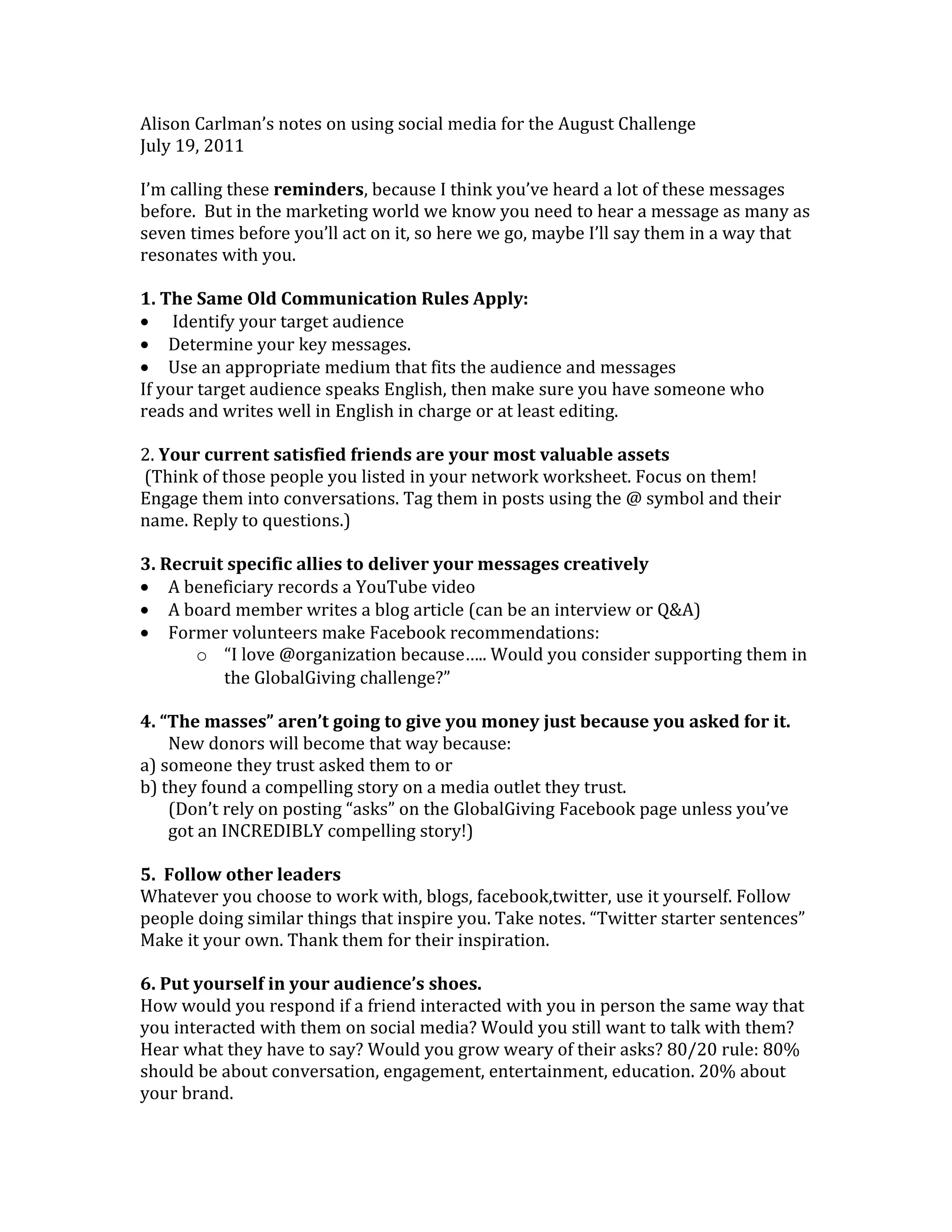 Seven challenge tips | DOC