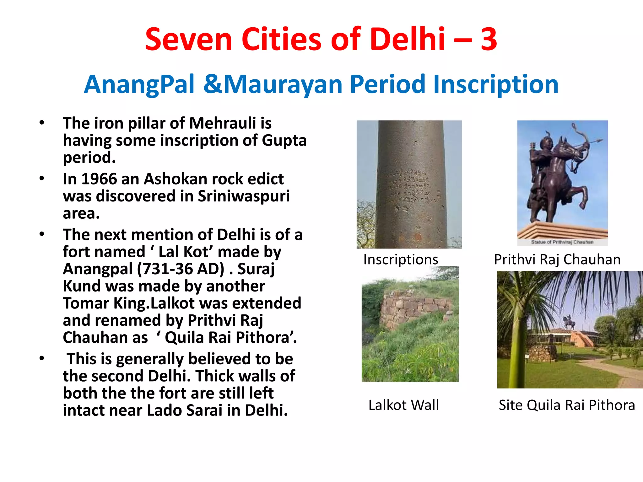 Seven cities of delhi | PPTX