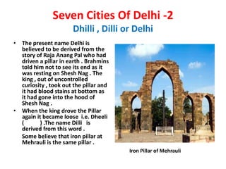 Seven cities of delhi | PPTX